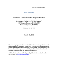 NewSquare Wrap Fee Brochure 3.28.2025 | NewSquare Capital